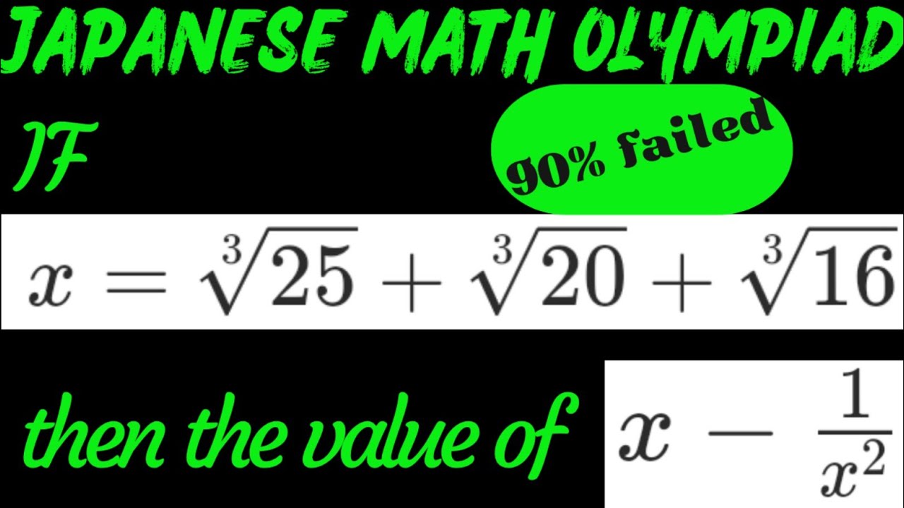 Japanese Math Olympiad:Solve a Radical Equation-Just Ace it! - YouTube