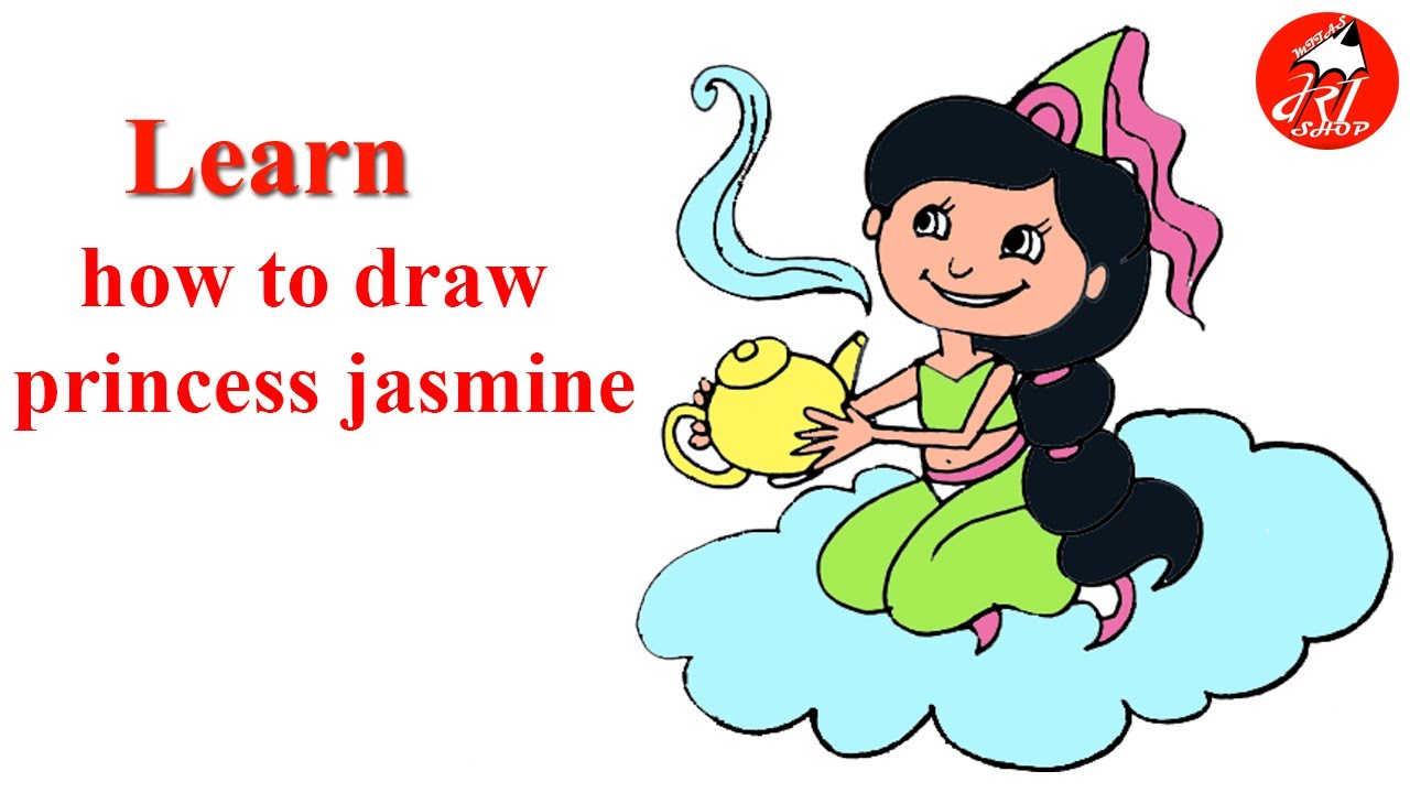how to draw princess jasmine | princess jasmine drawing easy | - YouTube