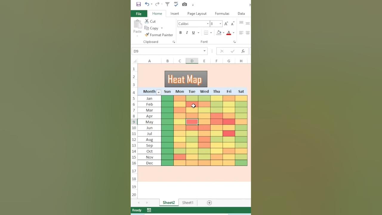 Excel Heat Map Tutorial: Visualizing Data for Better Insights#excel #exceltips - YouTube
