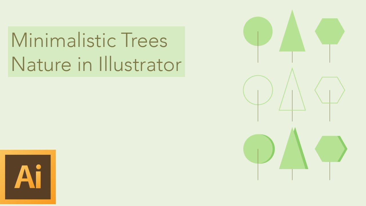 Minimalistic Trees in Adobe Illustrator Tutorial: Nature in Illustrator ...