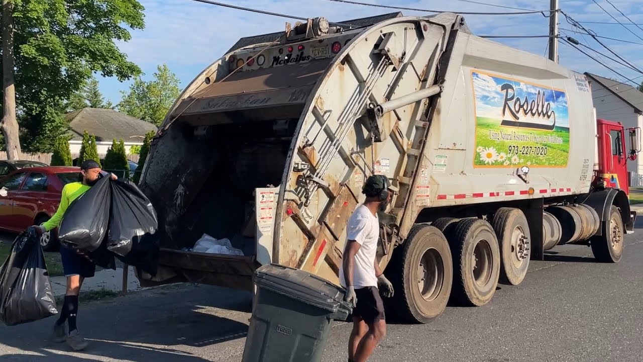 Roaring Roselle Mack MR McNeilus Rear Loader Garbage Truck - YouTube
