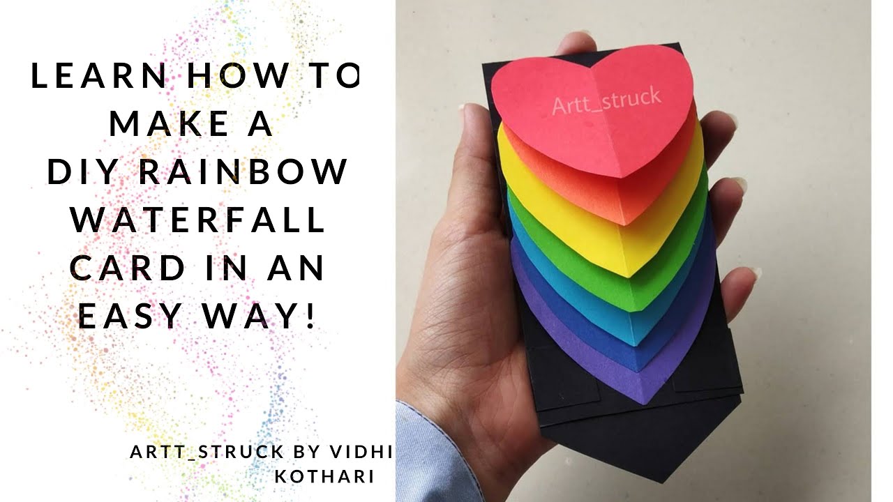 DIY Rainbow waterfall card tutorial by Vidhi Kothari. - YouTube