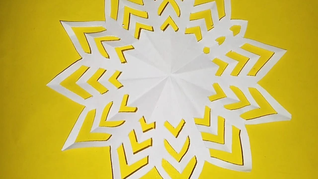 How to make a paper snowflake//easy paper flower - YouTube
