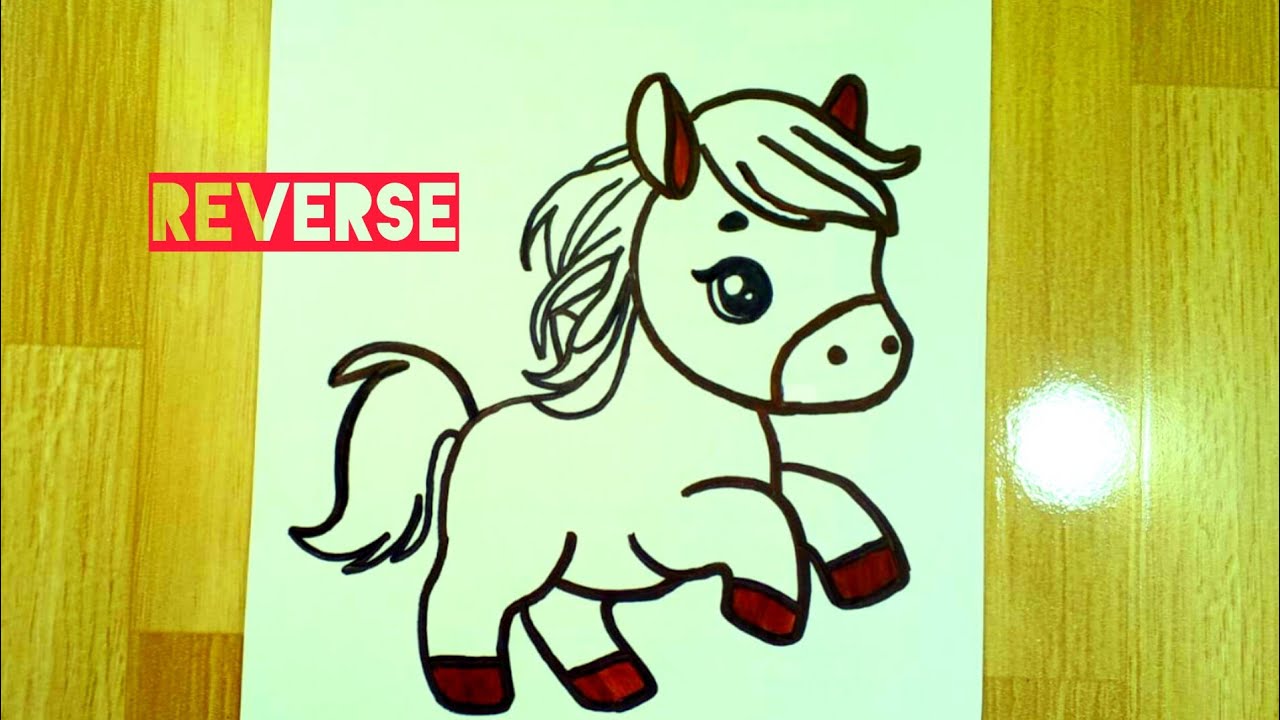 🟢🔥REVERSE - Como dibujar un caballo - How to Draw a Horse - How to Draw ...