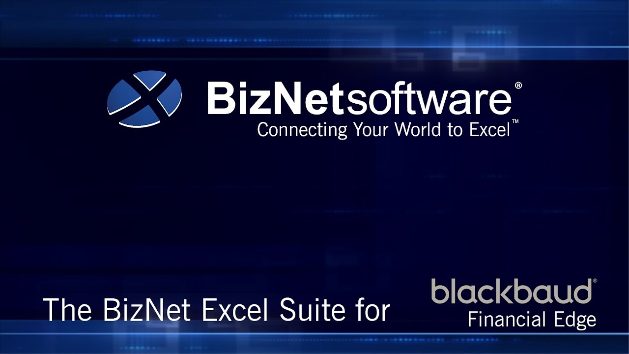 The BizNet Excel Suite for Blackbaud Financial Edge - YouTube