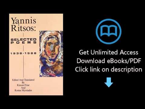 Yannis Ritsos: Selected Poems 1938-1988 (New American Translations ...