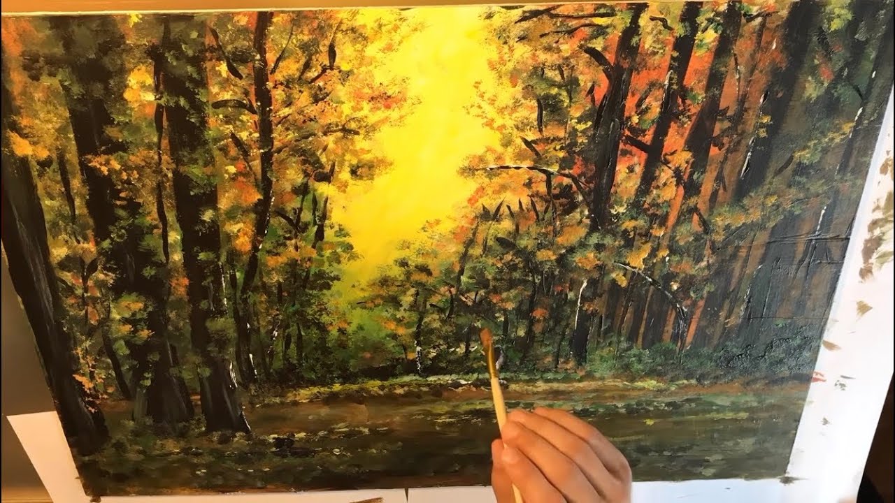Painting a forest EASY - YouTube