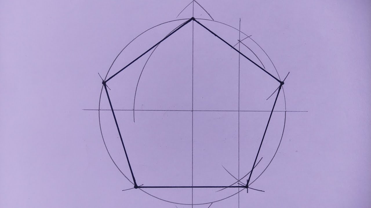 Draw pentagon with compass - YouTube