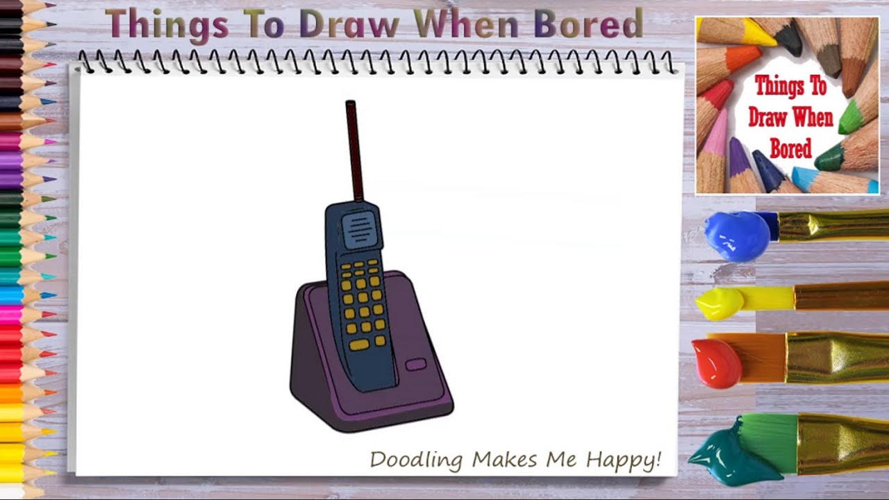 How To Draw A Cordless Phone - YouTube