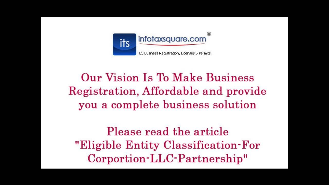 Eligible Entity Classification For Corportion LLC Partnership - YouTube