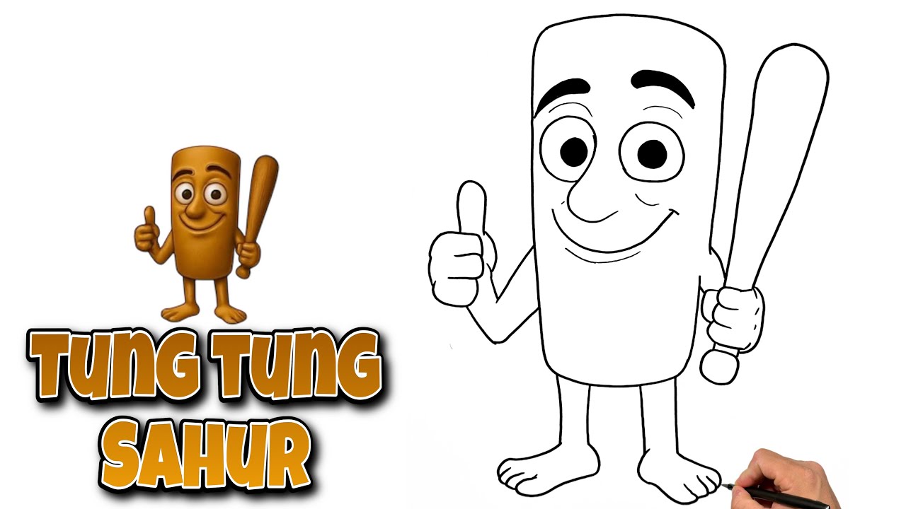 How To Draw TUNG TUNG TUNG SAHUR | Italian Brainrot #tungtungtungsahur ...