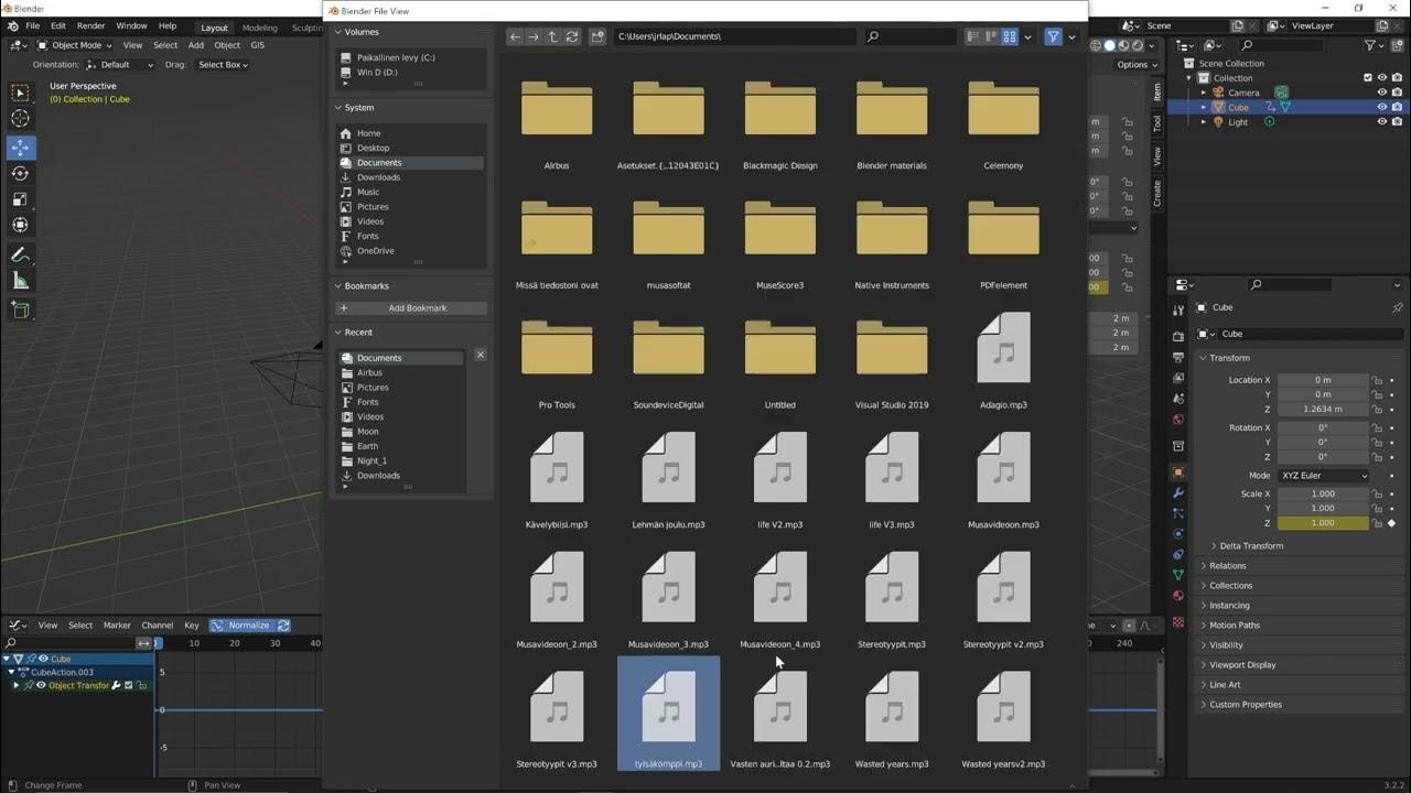 Blender 3 2 2 Bake sound to f curves - YouTube
