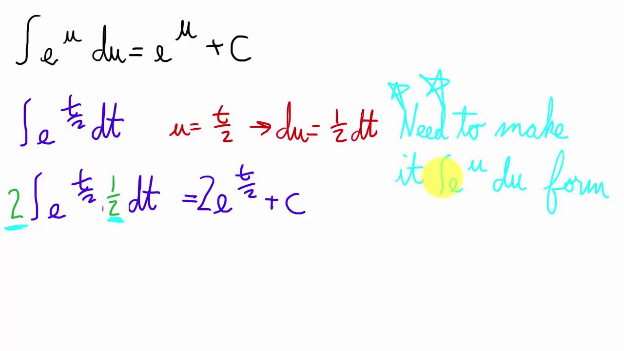 Integral Of E To The 0 5t Dt YouTube integral-of-e-to-the-0-5t-dt-youtube