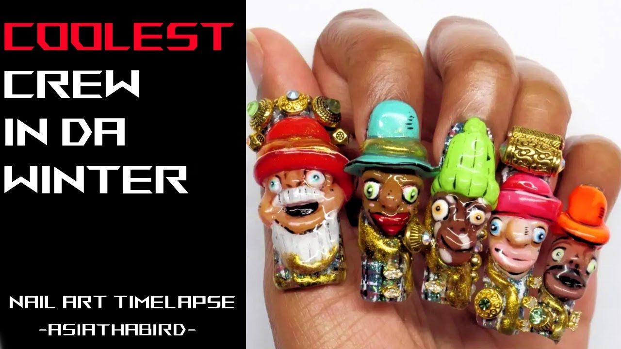 Coolest Crew in Da Winter - Nail Art Timelapse - YouTube