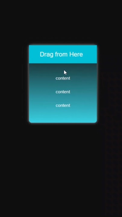 Draggable div from HTML & CSS || #shorts - YouTube