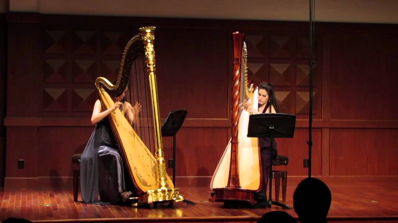 Sonatine pour deux harpes, Andante by Damase - YouTube