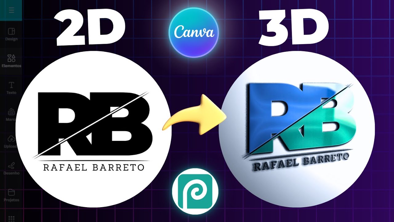 Transforme sua LOGO em 3D GRÁTIS com o Canva | passo a passo - YouTube