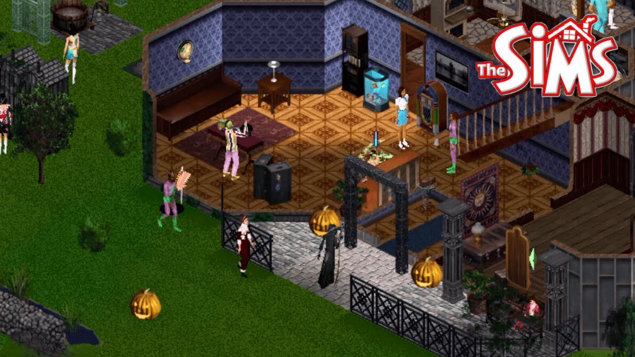 Halloween at the Goth Manor in The Sims 1 - YouTube