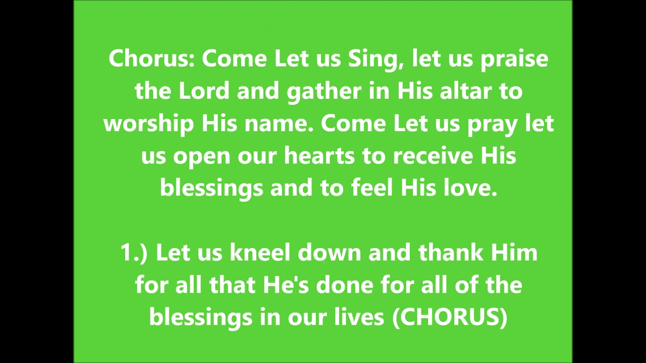 Come Let us Sing- Lester Delgado - YouTube