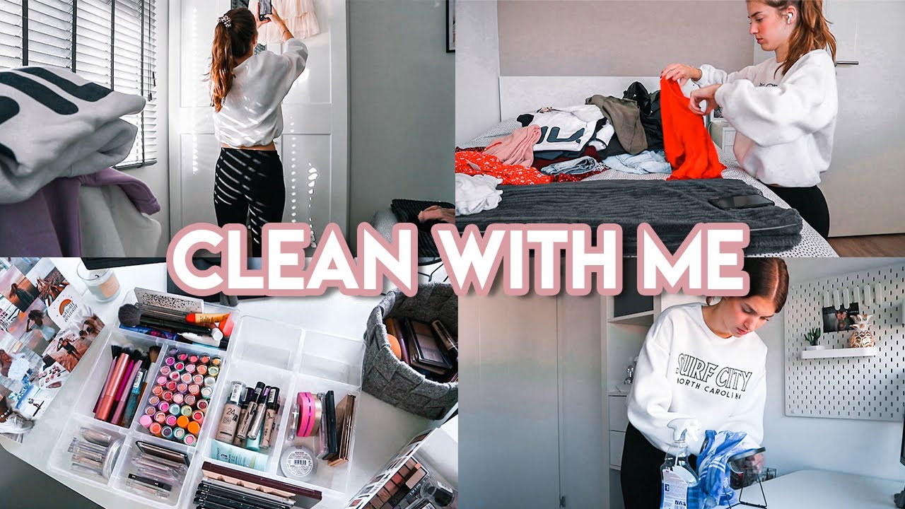 CLEAN WITH ME ☆ Mijn Hele Kamer + Makeup stash Opruimen & Poetsen ...