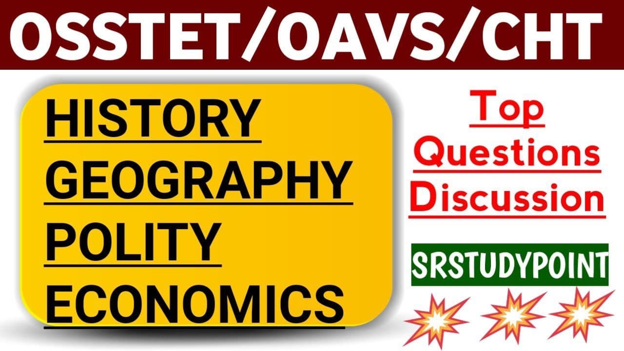 History, Politity, Geography, Economic For OSSTET Exam 2021|| BY SR ...