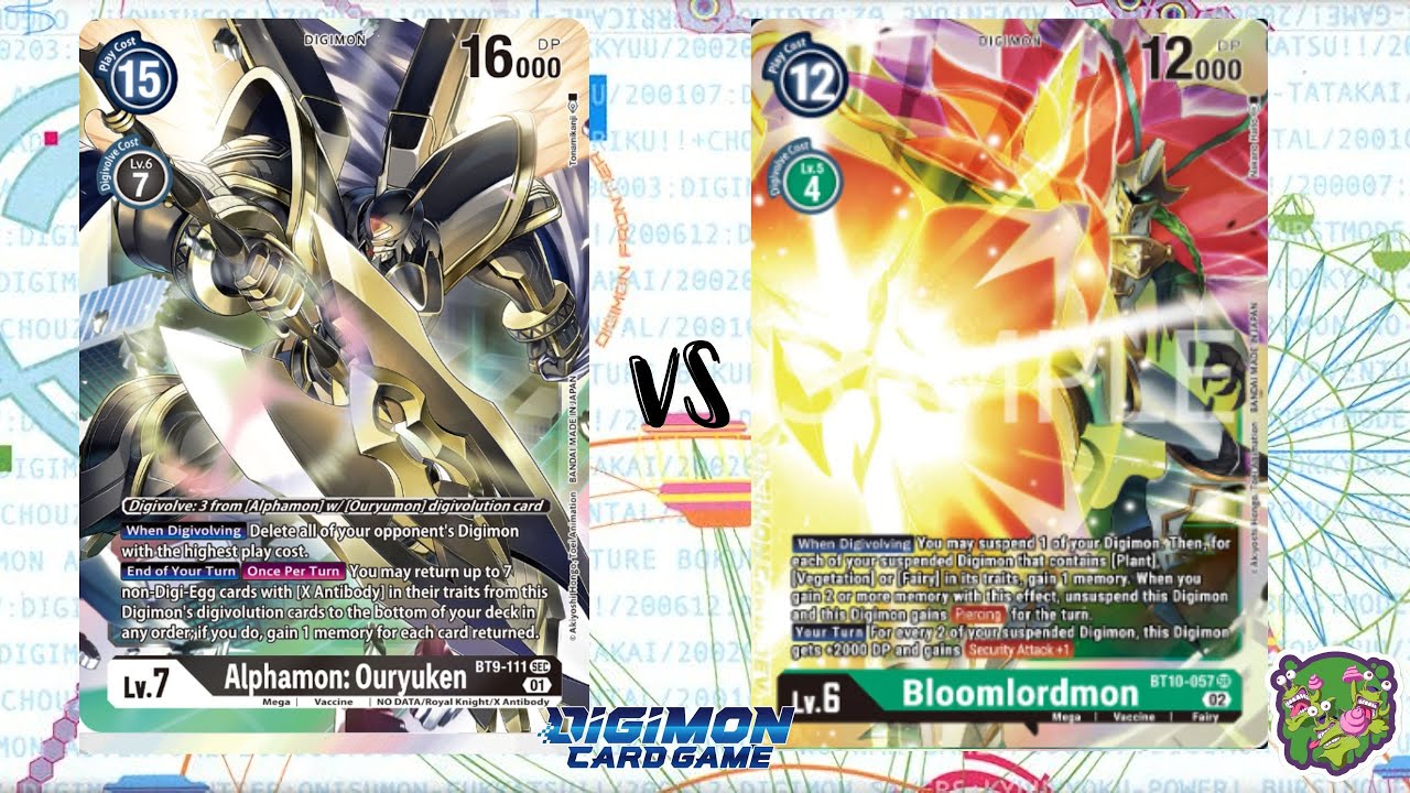 DIGIMON TCG: Alphamon (Black) vs Bloomlordmon (Green) - YouTube
