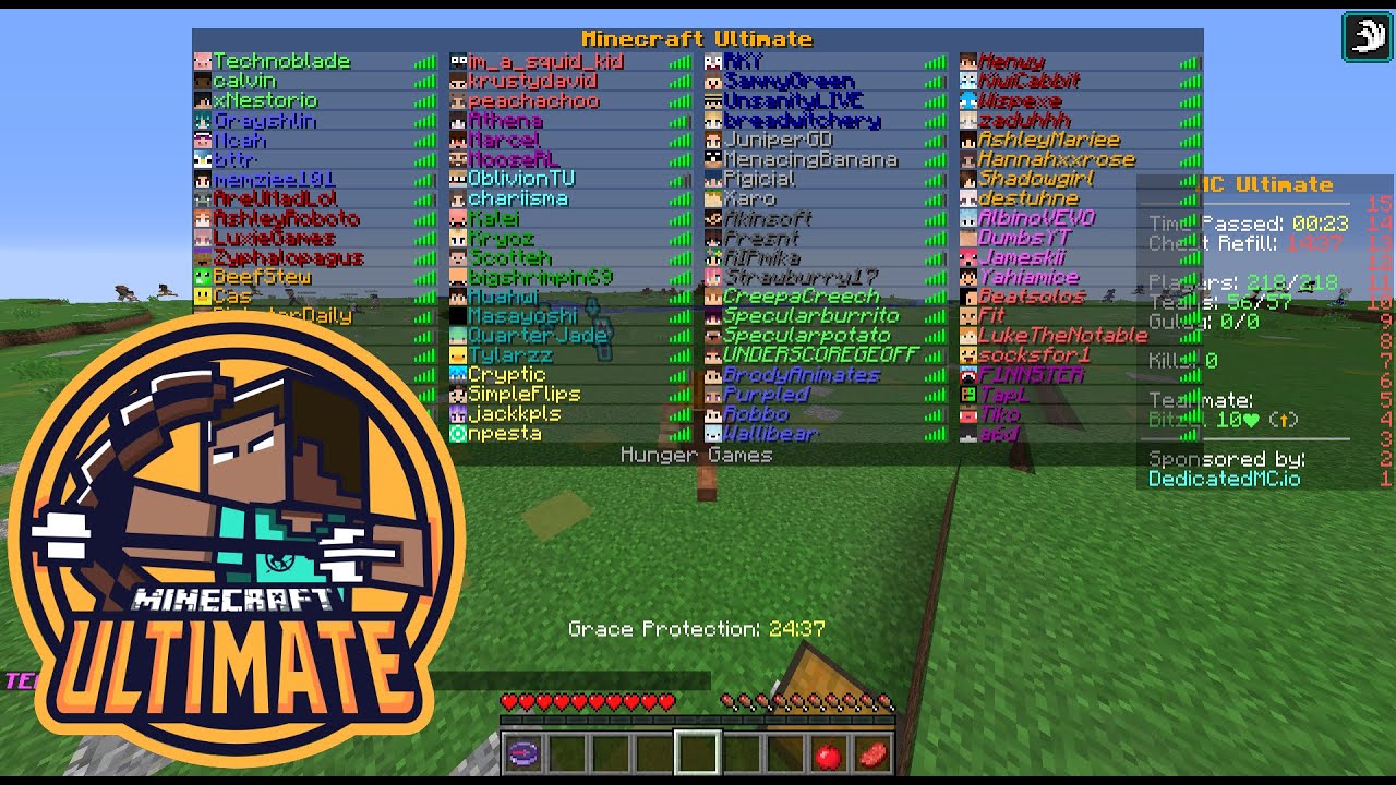 250+ YouTubers vs 1 Hunger Game! [Minecraft Ultimate] (Ft. iTMG, Bitzel ...