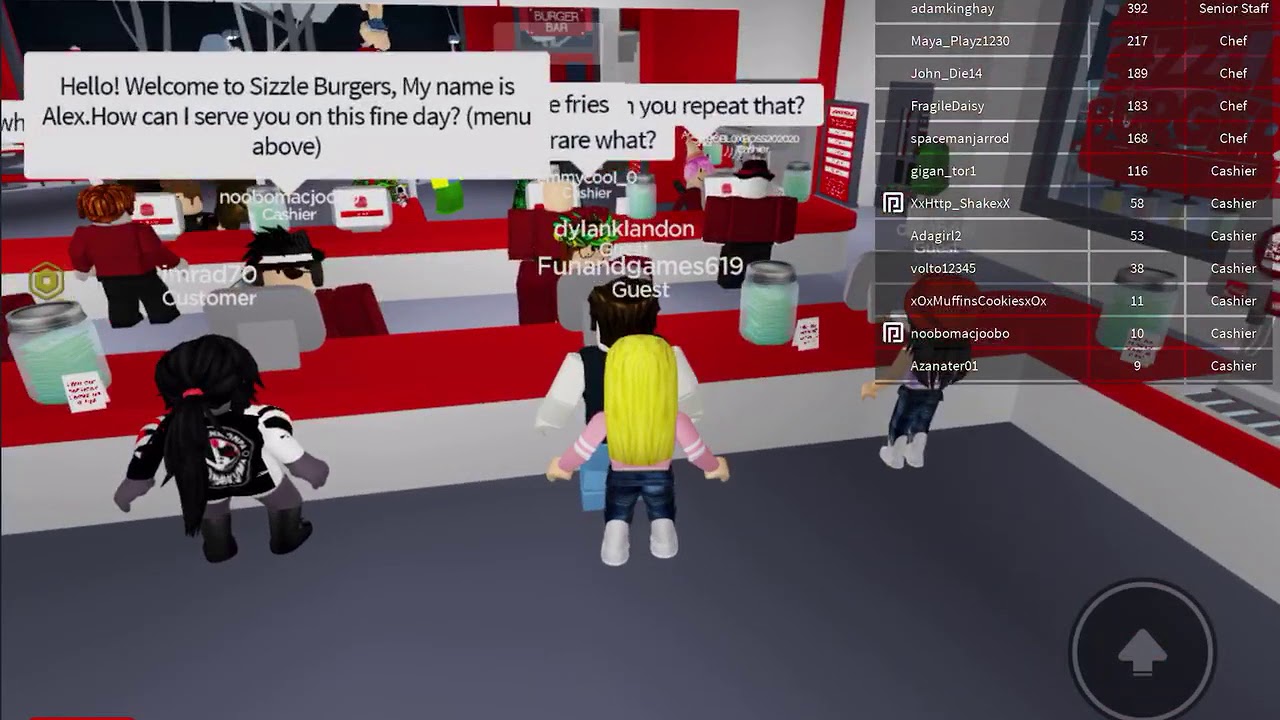 Playing Sizzle Burger Restaurant on ROBLOX - YouTube