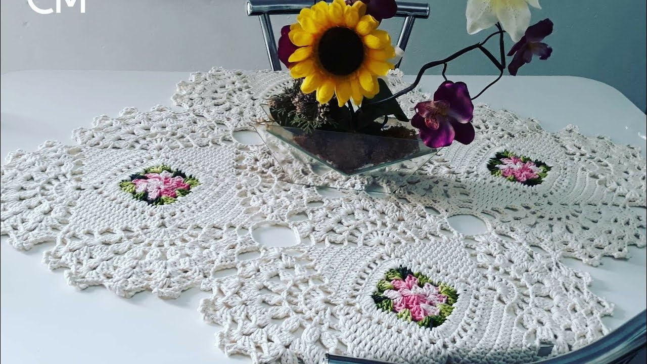 Toalha de Mesa Quadrada Josiane em Crochê /85 CM - YouTube