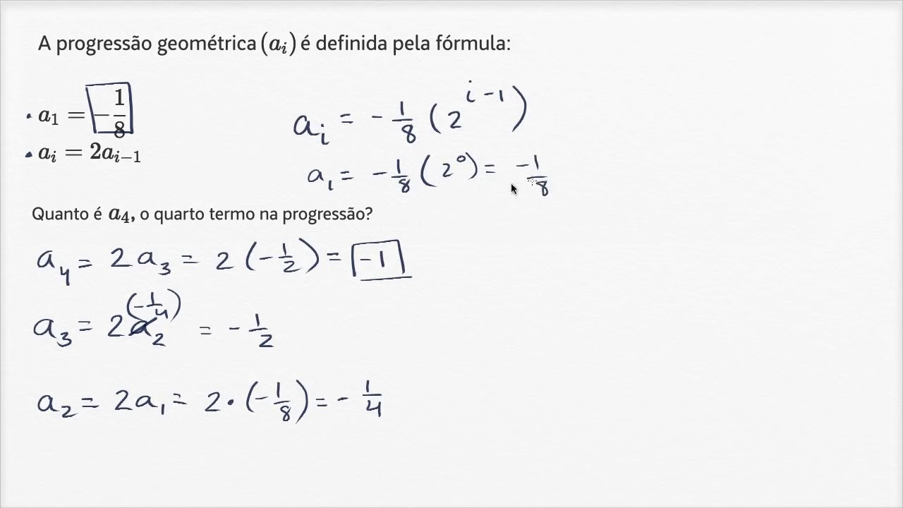 Utilizar fórmulas por recorrência de progressões geométricas - Khan ...