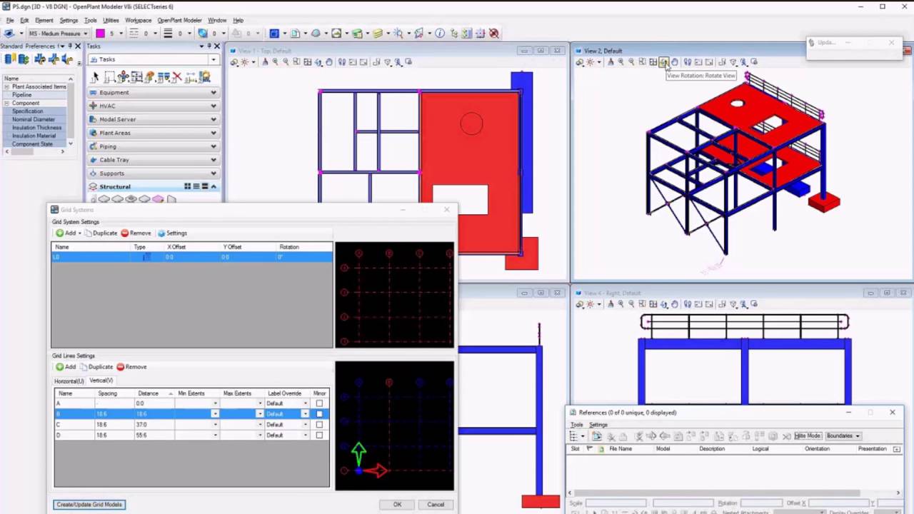 Creating Common Grid Lines with OpenPlant Modeler - YouTube