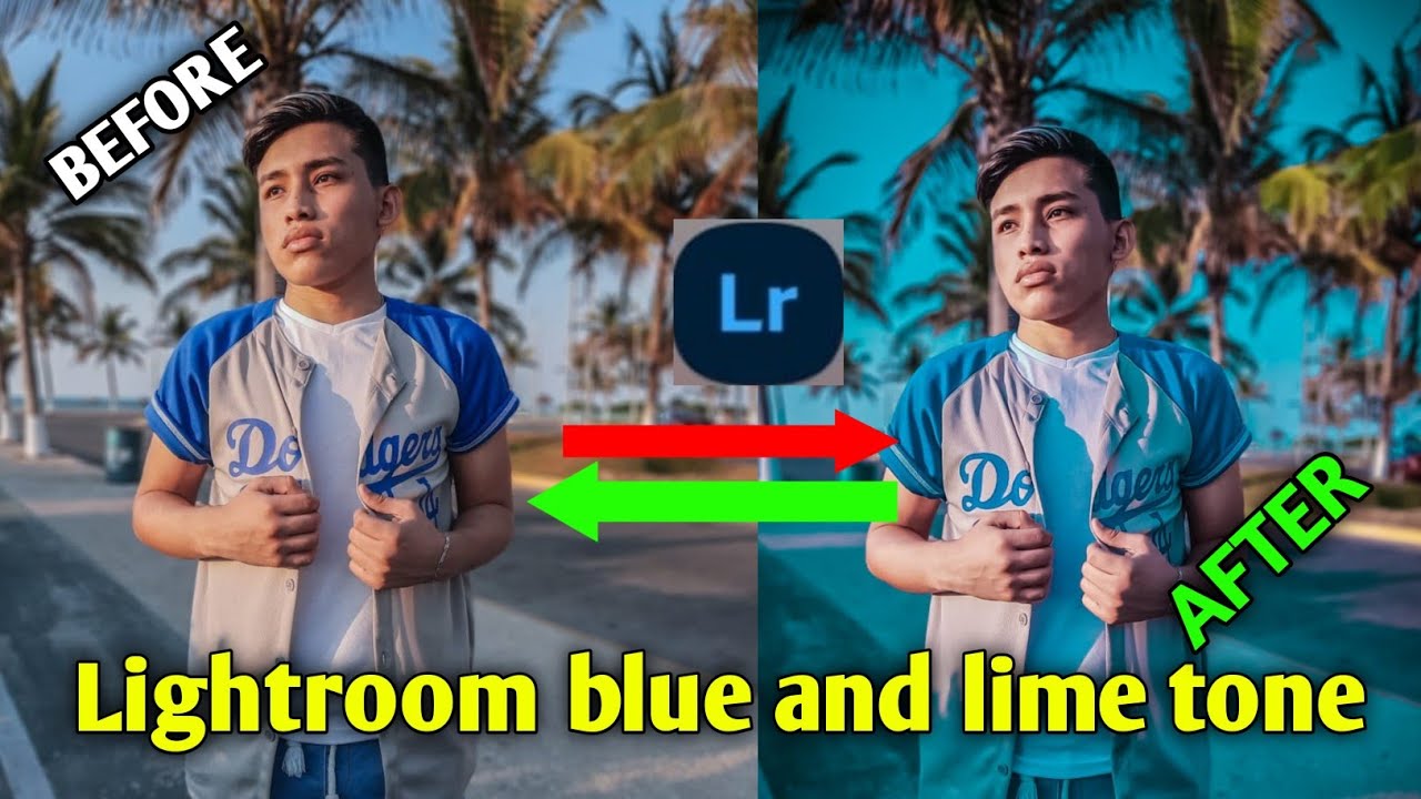 Lightroom blue and lime tone retouching photo editing tutorial in ...