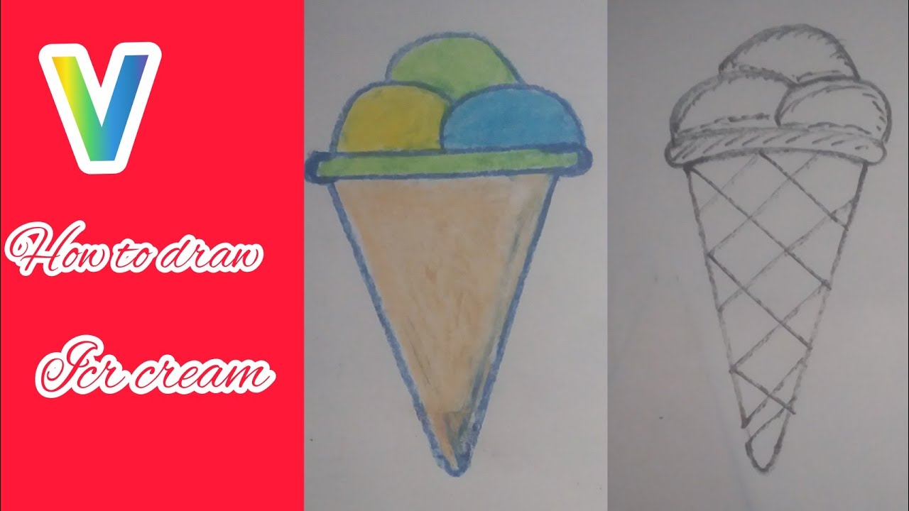 Ice cream/ How to draw ice cream - YouTube