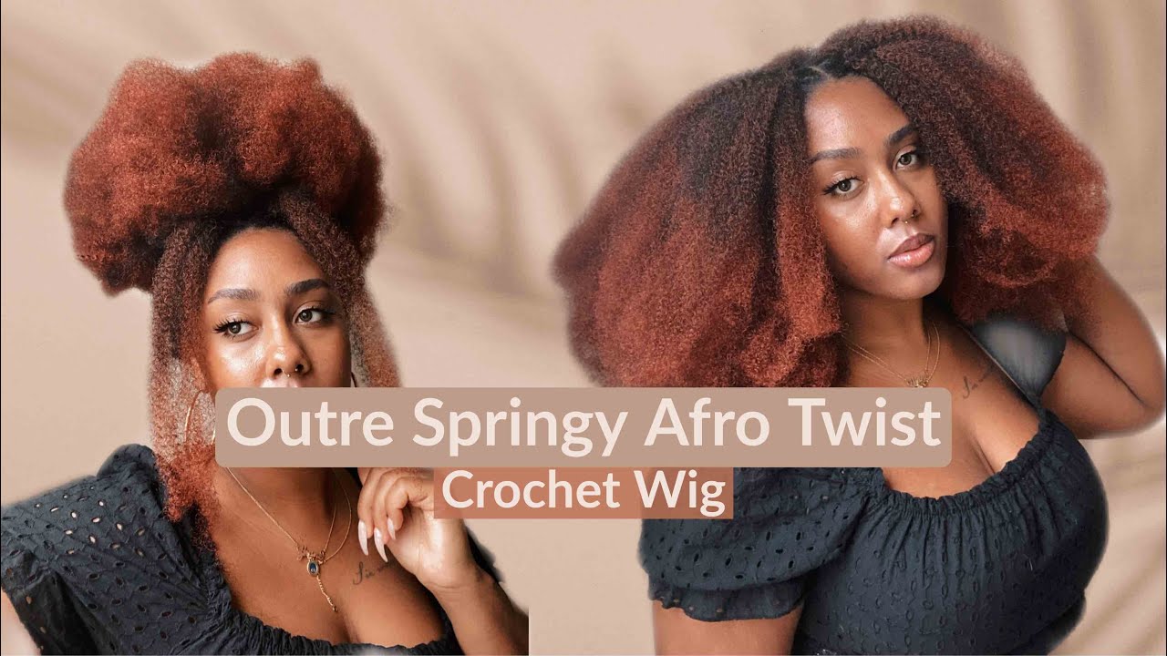 FAUX AFRO | Outre Springy Afro Twists Crochet | 4b/4c Texture! - YouTube