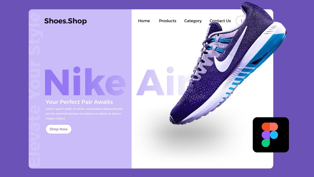 Shoes Website UI/UX Design In Figma | Figma Design | Animation In Figma ...