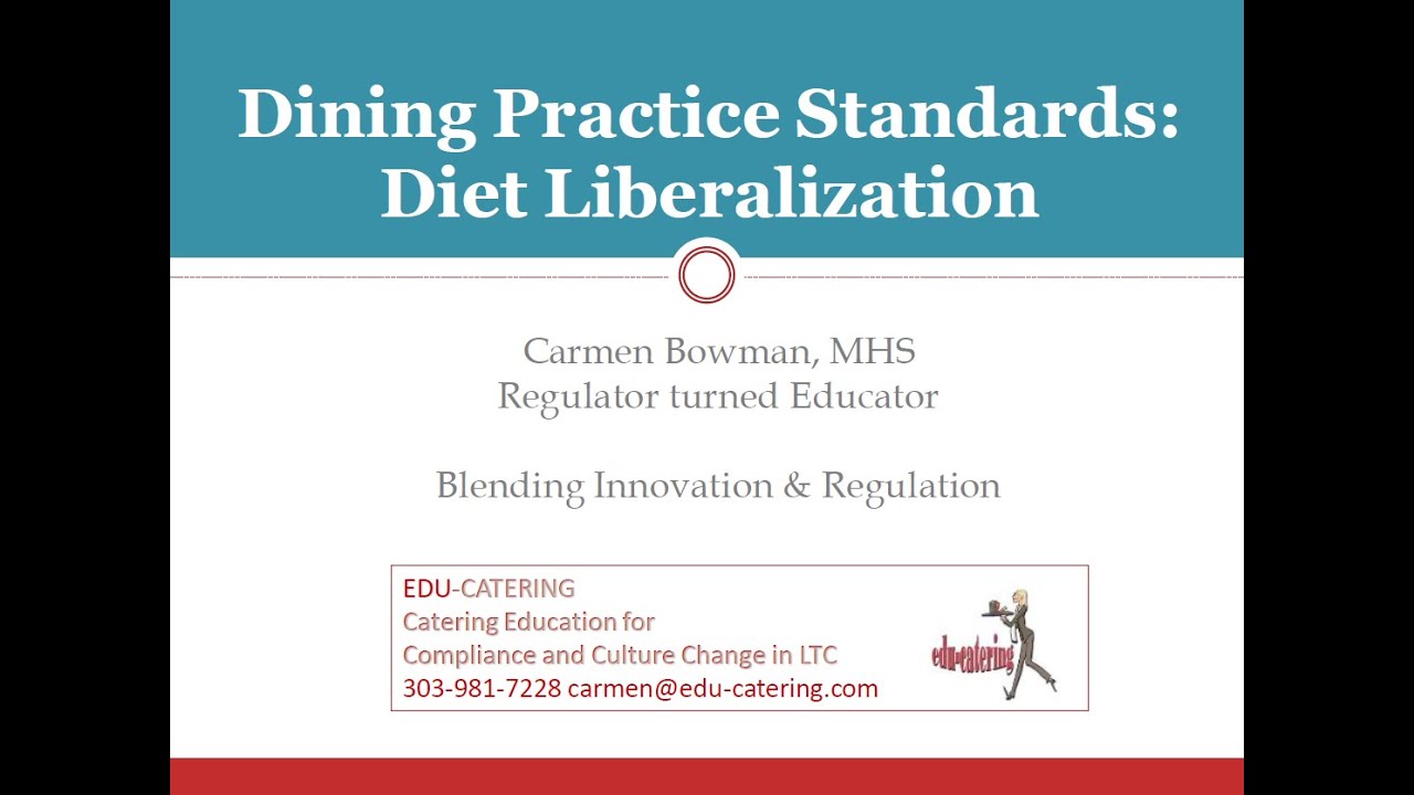 Dining Practice Standards: Diet Liberalization - YouTube