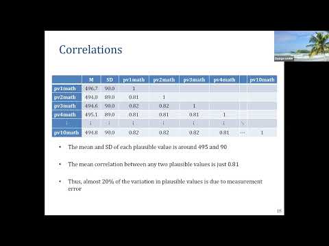 Two level models for complex survey data: Plausible values - YouTube