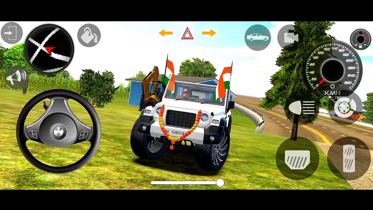 Modified Mahindra white thar 😈 indian flag | indian Car samulator 3d ...