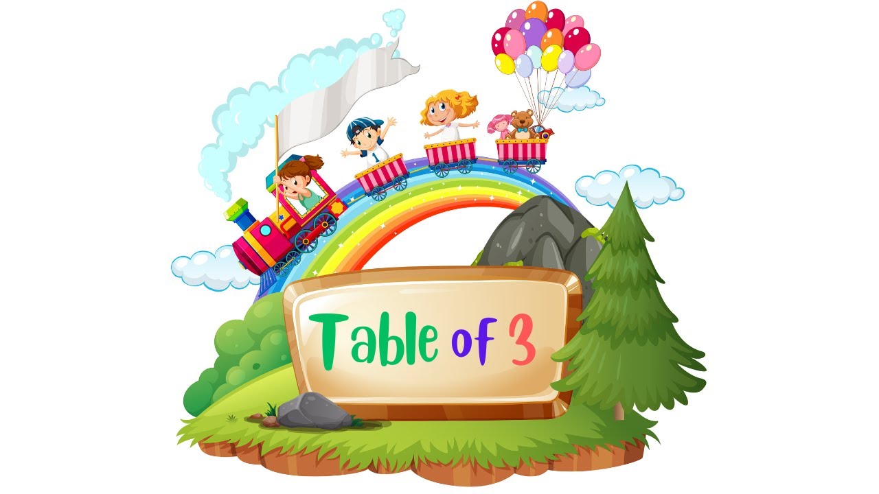 Multiplication table of 3 | learn multiplication table of three | 3×1=3 ...