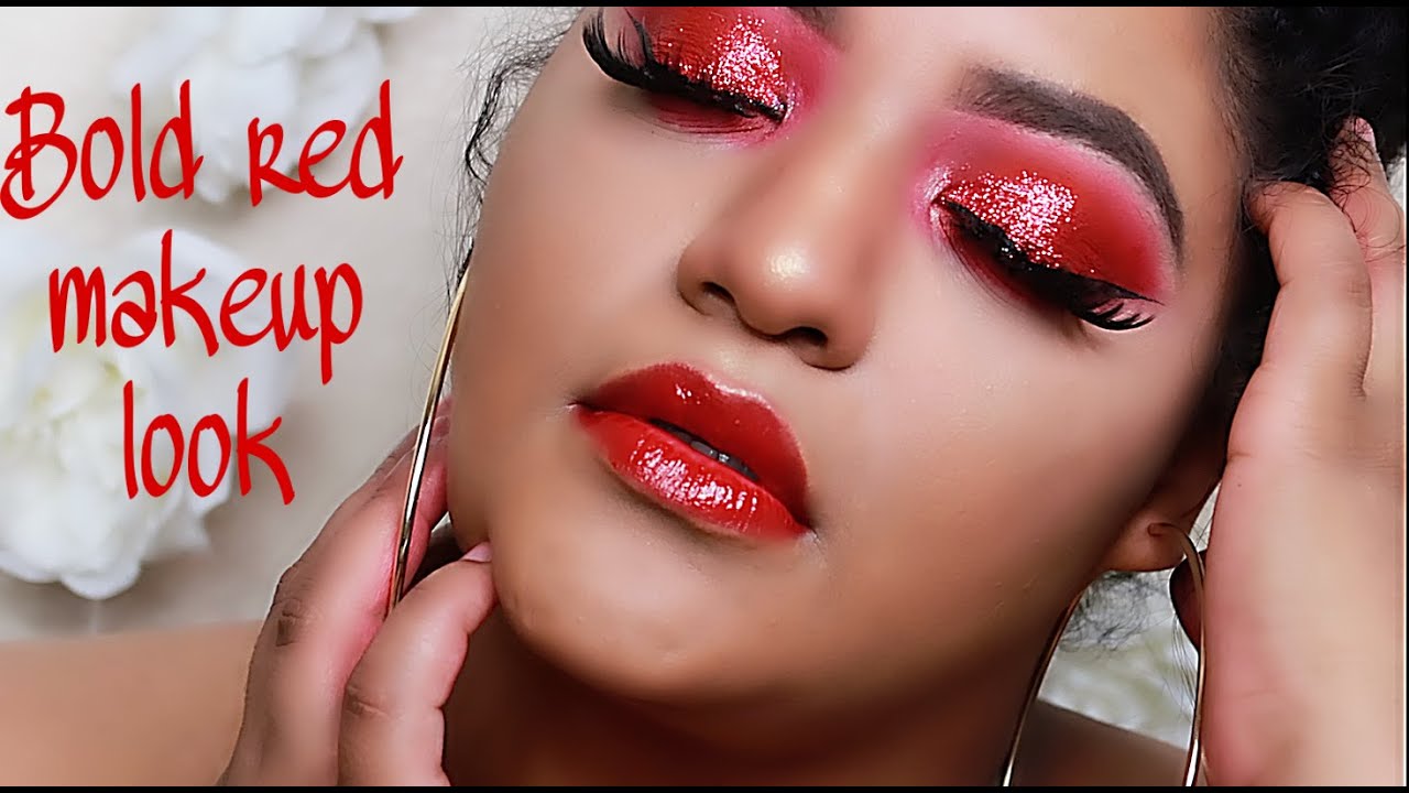 Bold Red Make up Look! - YouTube