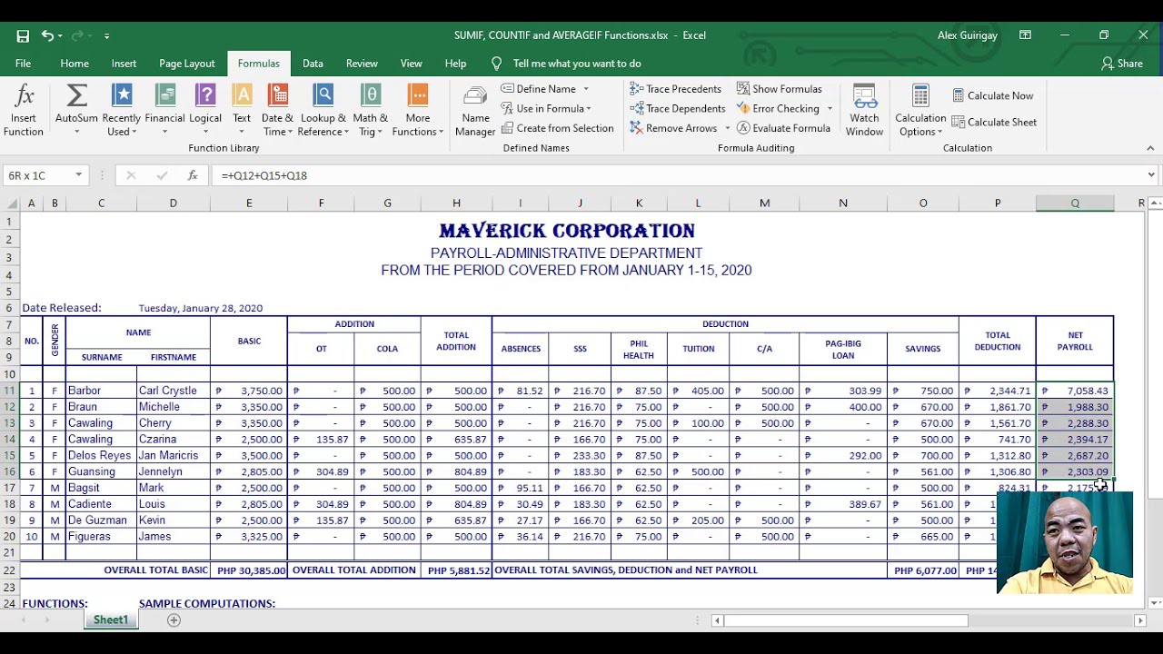 Average Averageif And Averageifs Functions Youtube