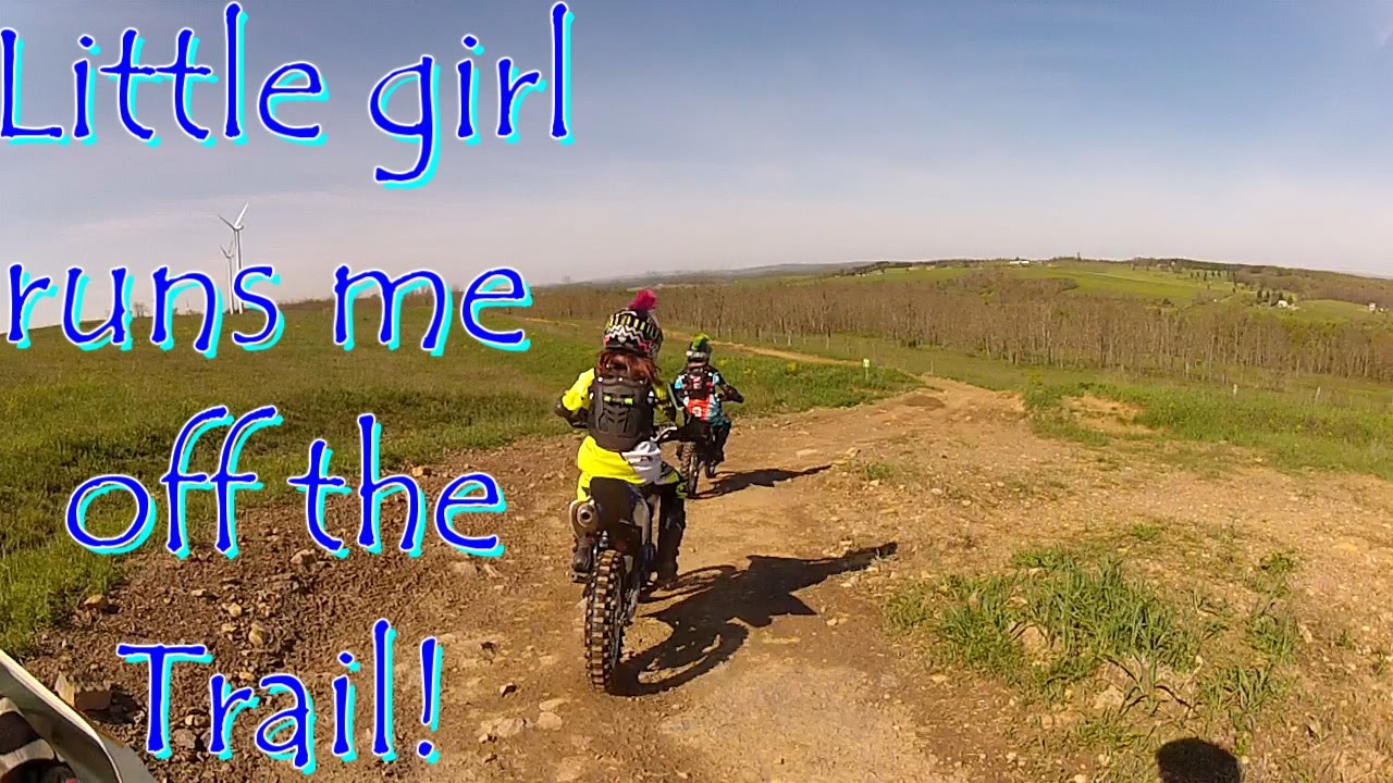 Little Girl runs me off Trail ! KX250 - YouTube