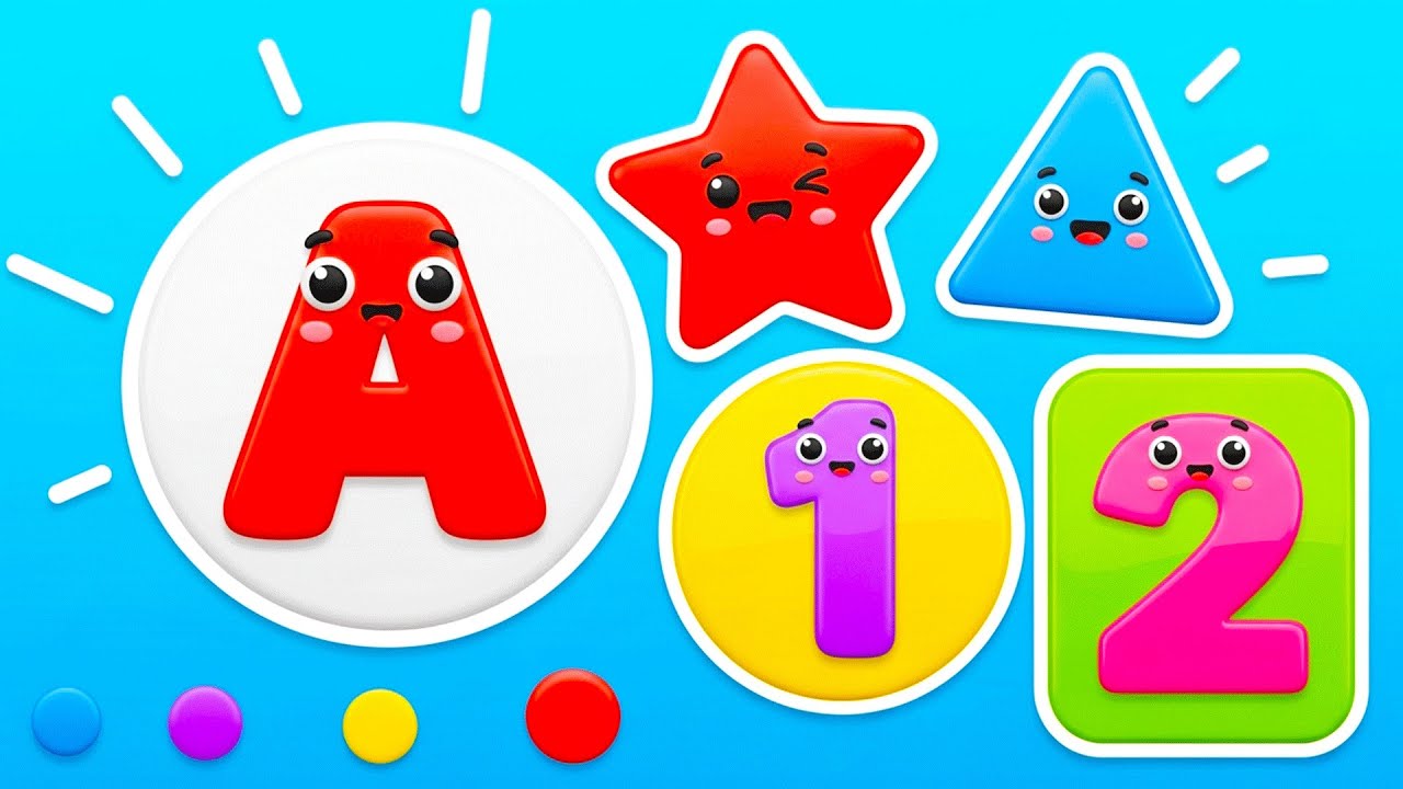 The BEST Way to Teach Kids ABC, 123, Colors, Shapes | Nursery Rhymes ...