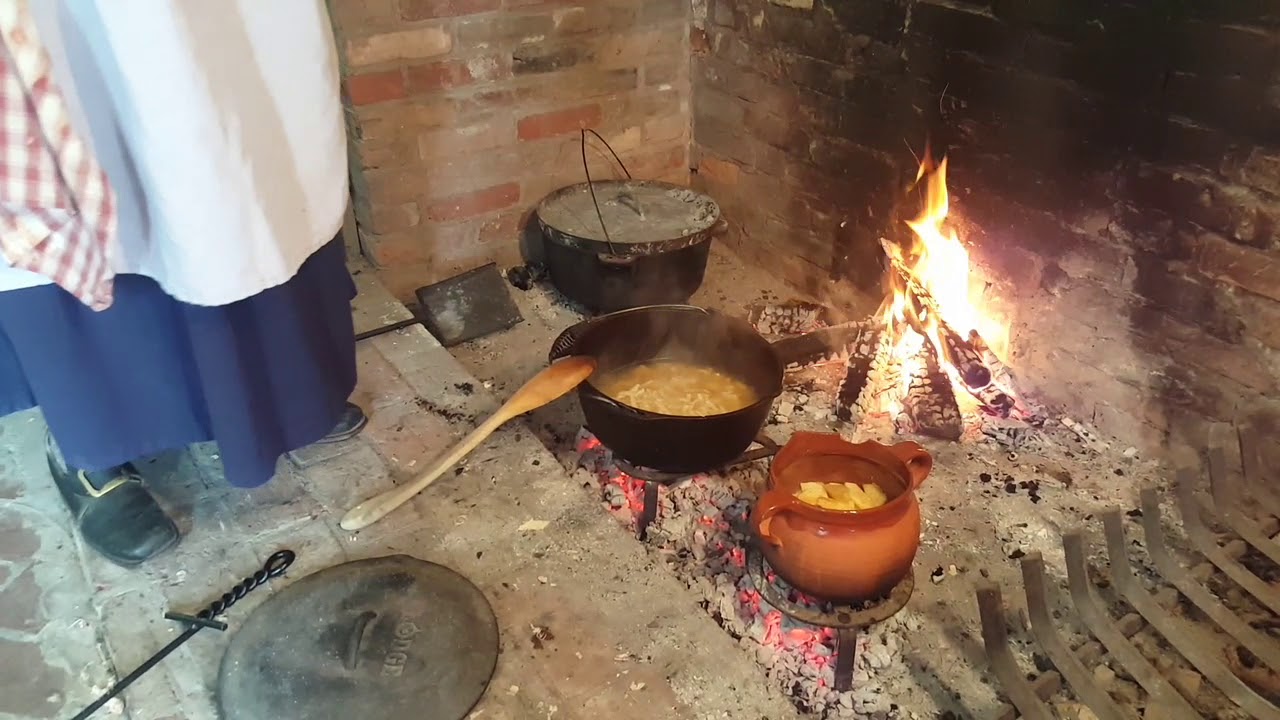 Hearth Cooking 101: Part 7, Cooking the Chicken and Noodles - YouTube