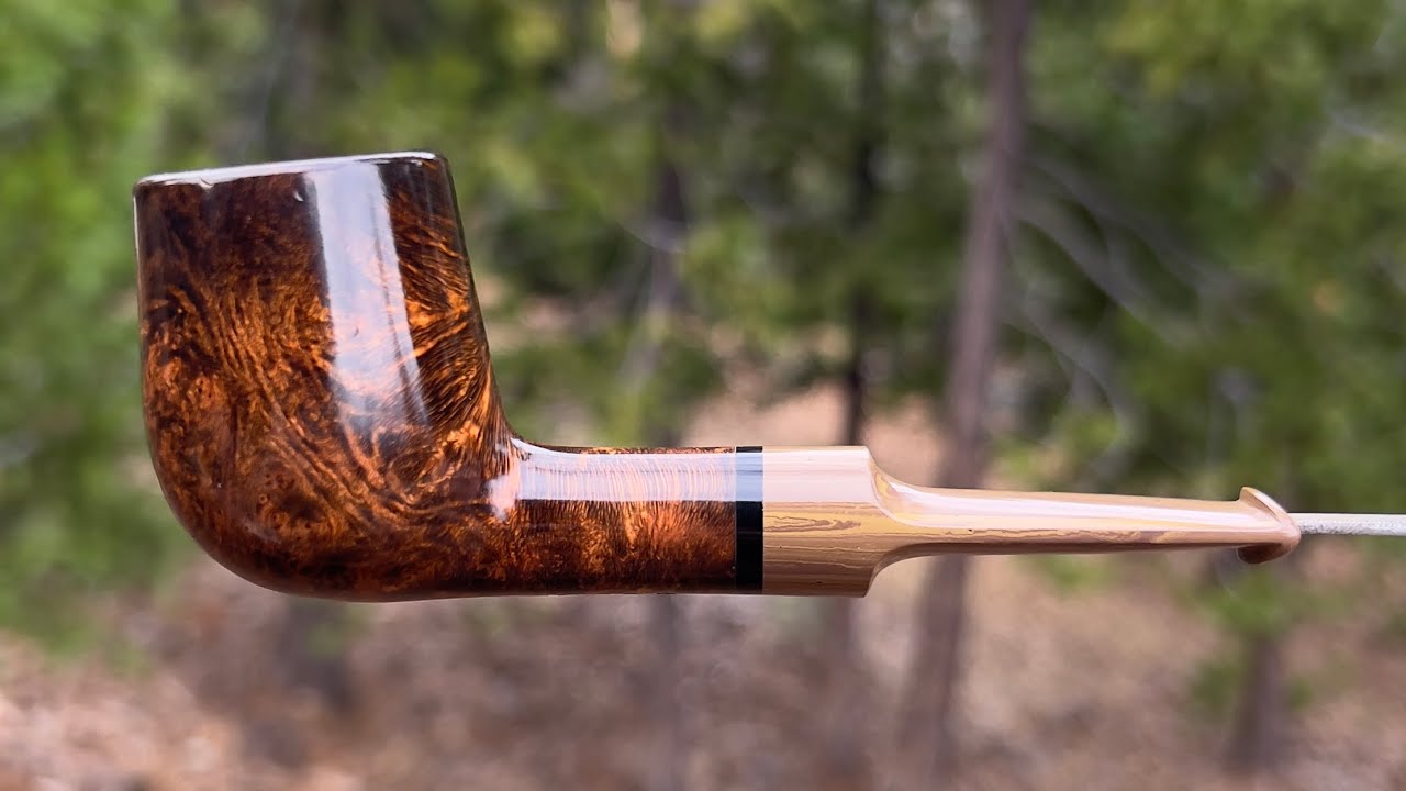 Rustic billiard tobacco pipe - YouTube
