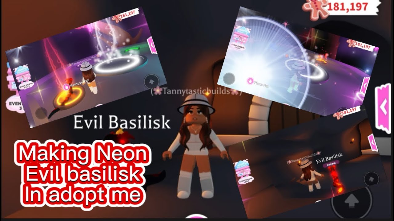 Making Neon Evil Basilisk in Adopt Me - YouTube