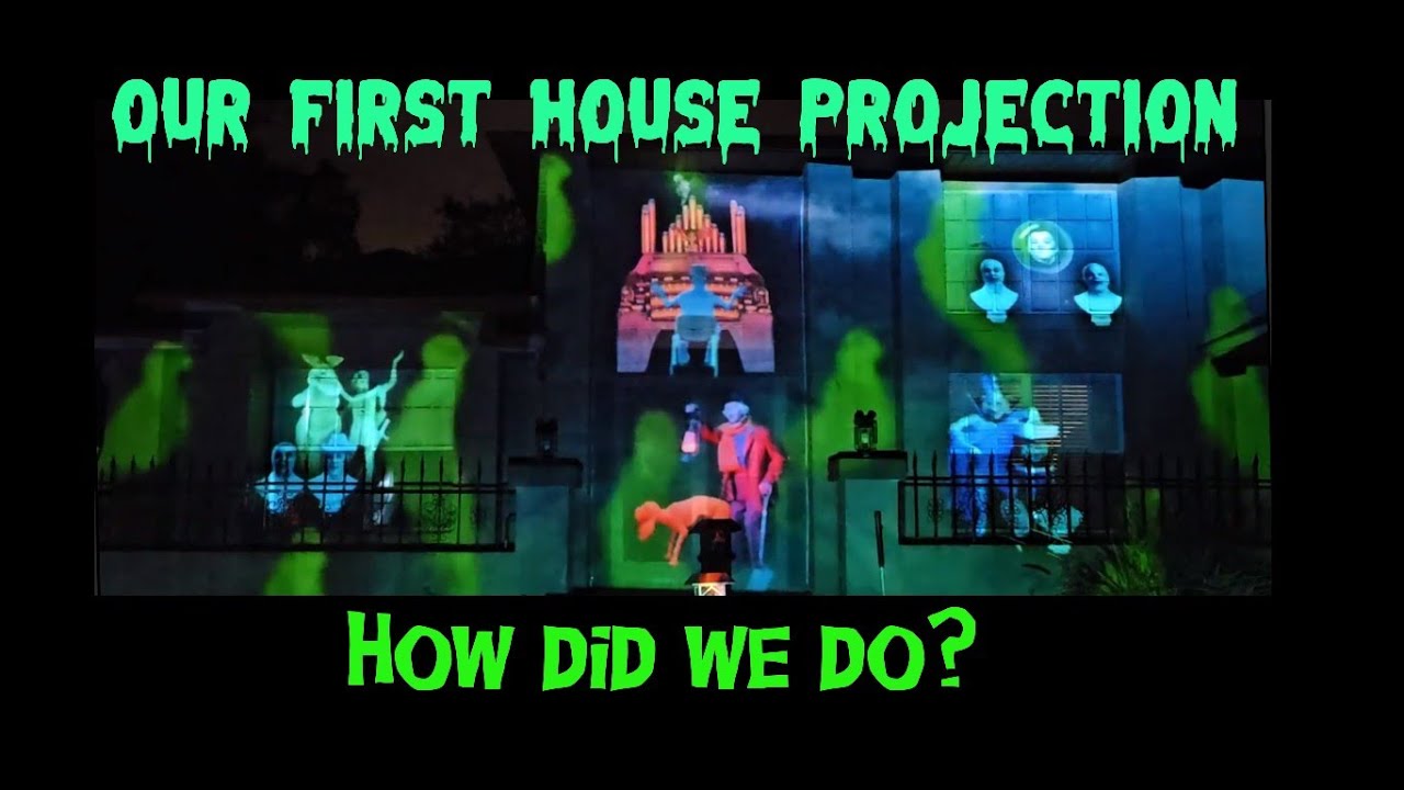 Our First Spooky House Projection! Haunted House Fun - YouTube