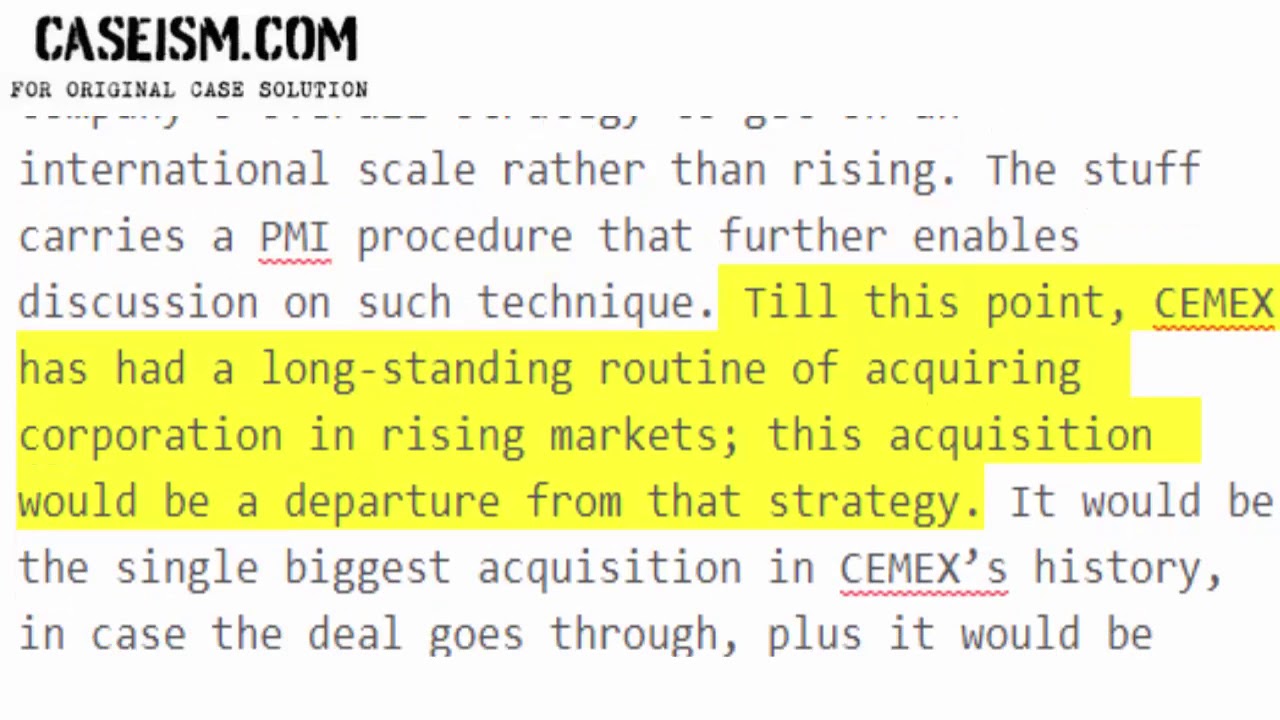 Taking a Mexican Company Global-The CEMEX Way Case Study Help - Caseism ...
