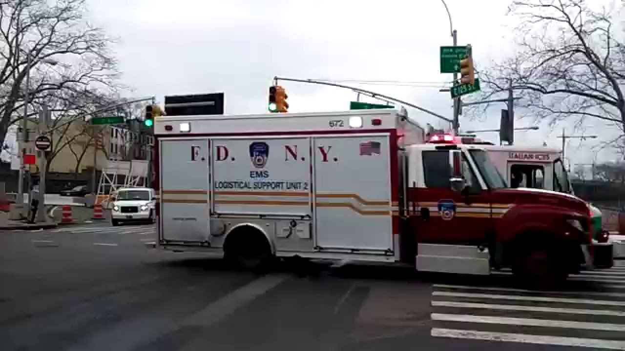 FDNY EMS LSU 2 And MERV 2 Responding Urgently To A 2nd Alarm Fire - YouTube