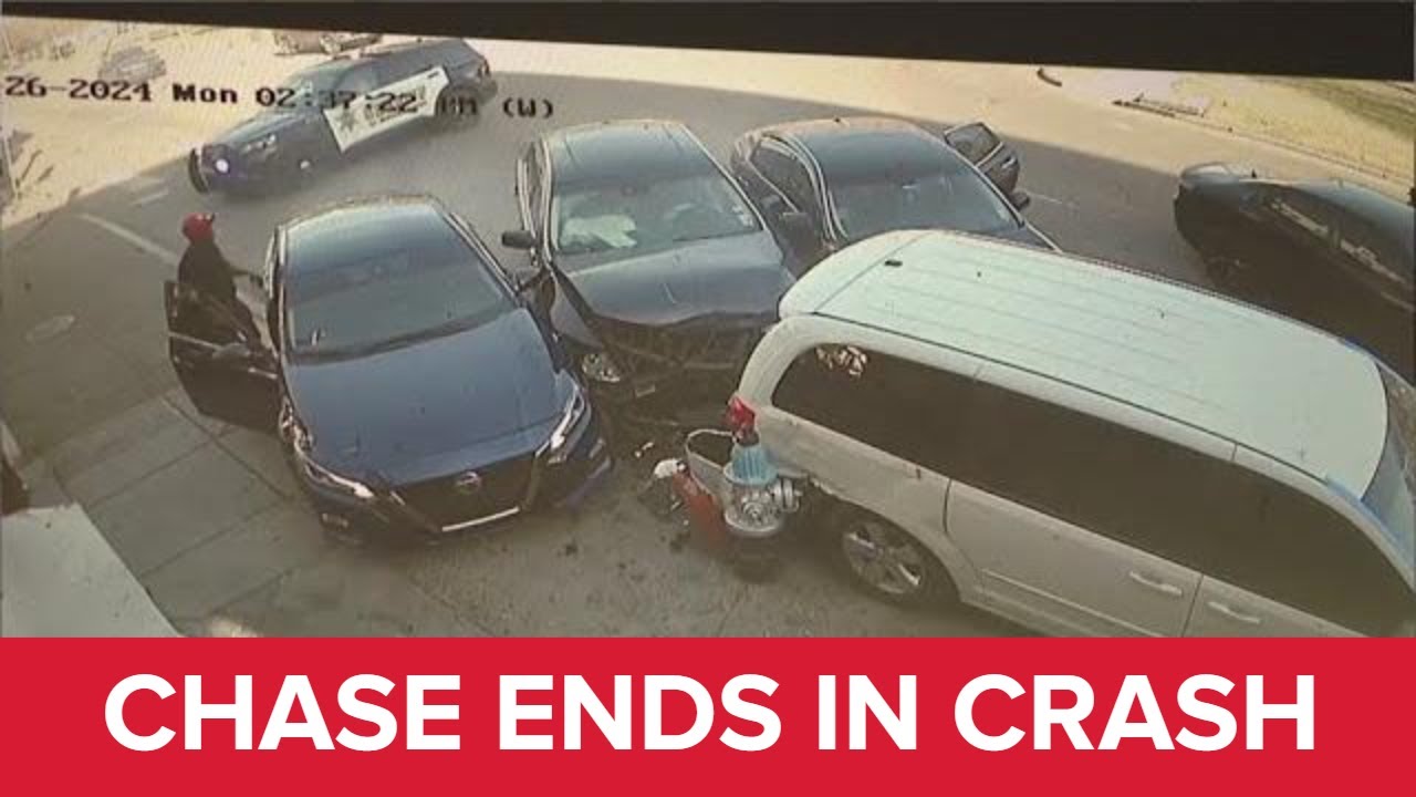 Surveillance video shows the moment a high-speed police chase ended in ...